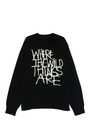 Sacai Text-print Sweater - Black