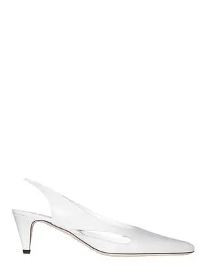 By Far Cut-out Slingback Loafers - White