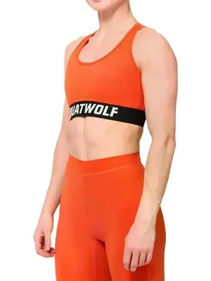 SQUATWOLF Wordmark Sports Bra - Orange