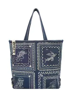 ALEMAIS Printed Tote Bag - Blue