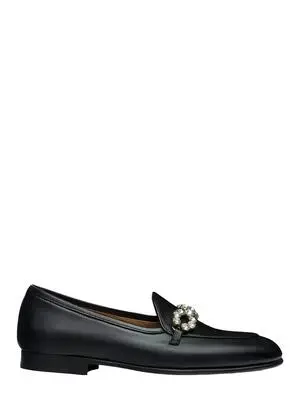 Magnanni Crystal-embellished Loafers - Black