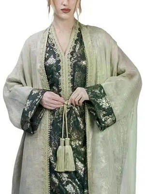 MOONLIGHT CONCEPT Floral Print Long-sleeve Coat And Dress Set - Green