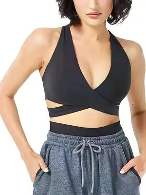 SQUATWOLF Criss-cross Sports Bra - Black