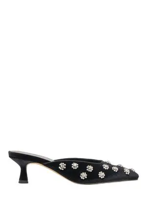 DOLCEVITA Clara Kitten Heeled Mules - Nero Velvet