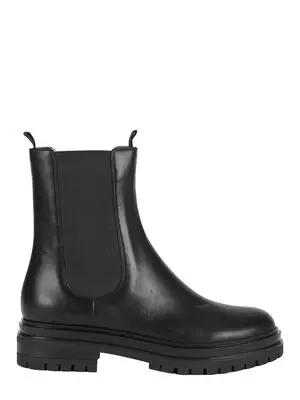 GIANVITO ROSSI 40 Leather Chelsea Boots - Black