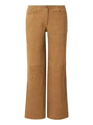 LA LIGNE La Ligne Jenny Suede Wide-Leg Pants Camel