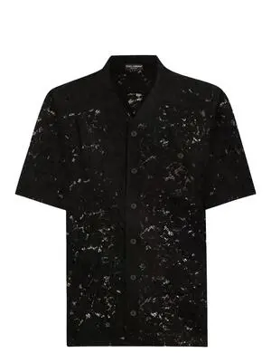 Dolce & Gabbana Lace-floral Shirt - Black
