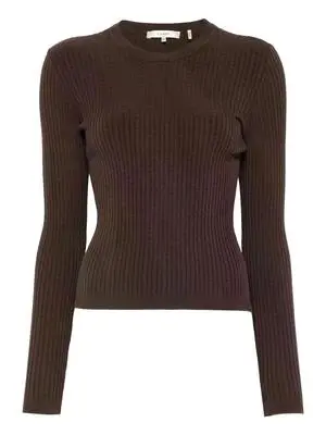 FRAME Ribbed Knit Top - Brown
