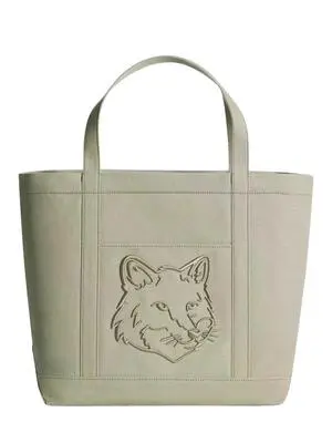 Maison Kitsuné Large Fox Head Tote Bag - Neutrals