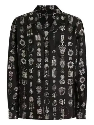 Dolce & Gabbana Medallion Print Shirt - Black