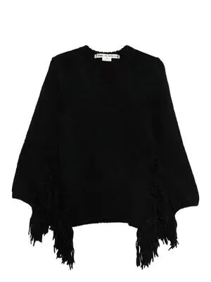 Comme Des Garçons Fringed Sweater - Black