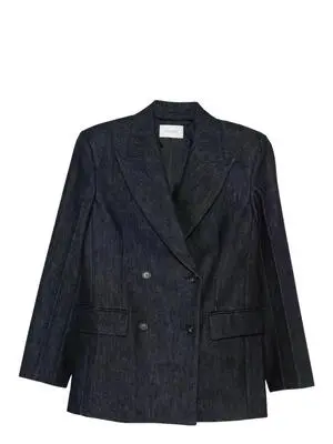 Sportmax Double-breasted Denim Blazer - Blue