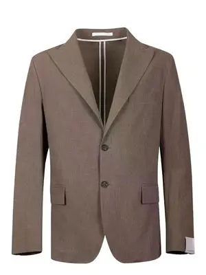 PAOLO PECORA Canvas Button Blazer - Brown