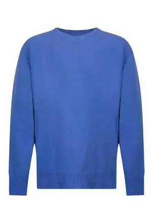 AMARANTO Ribbed Knit Crew-neck Sweater - Blue