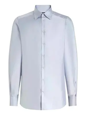 Dolce & Gabbana Silk Long-sleeve Shirt - Blue