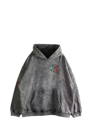D-R-G-N Embroidered Graphic Hoodie - Grey
