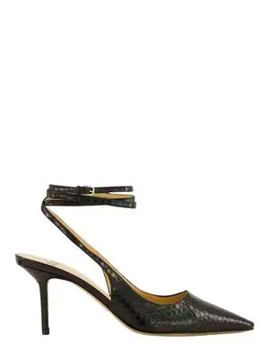 FRANCESCO RUSSO Leather Ankle-tie Stiletto Pumps - Black