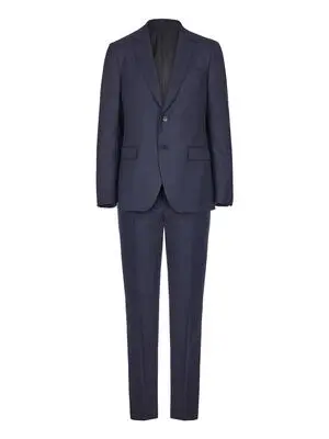 FERRAGAMO Striped Suit In Wool - Blue