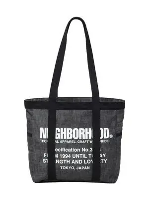 NEIGHBORHOOD Logo-print Denim Tote Bag - Grey