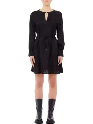 Liu Jo Keyhole Tie Mini Dress - Black