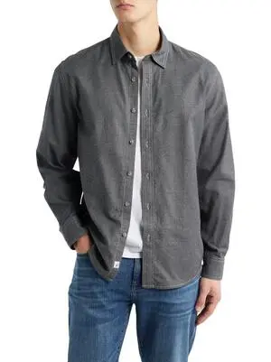 James Campbell Cana Modern Fit Cotton Button-up Shirt - Coal
