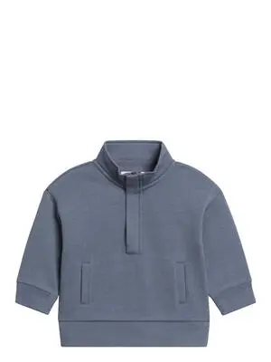 KENDI Eunan Fleece Half-zip Pullover Sweatshirt - Denim