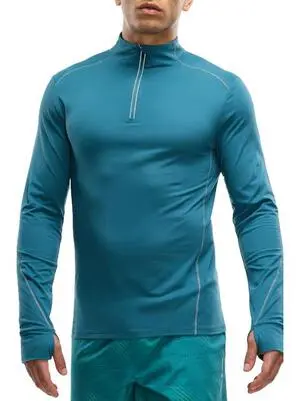 PELOTON Active Brushed Jersey Quarter Zip - Dark Teal