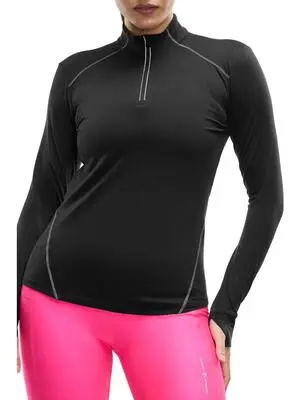 PELOTON Active Brushed Jersey Quarter-zip - Black