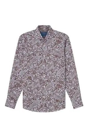 Robert Talbott Reynolds Floral Paisley Print Shirt - Brown Multi