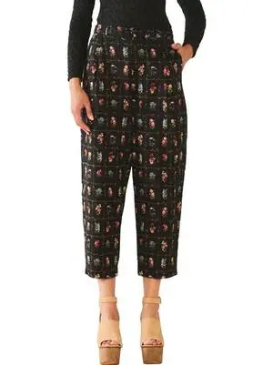 EDDY Patterned High-waisted Pant - Florence Black Floral
