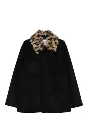 MSGM Faux-fur Collar Jacket - Black