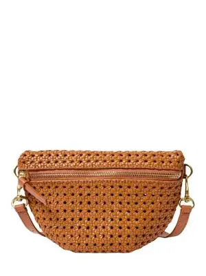 Clare V. Petite Woven Leather Belt Bag - Tan