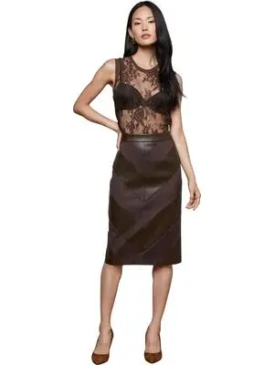 L'Agence Erma Pencil Skirt - Dark Brown