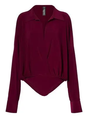 Norma Kamali Crêpe Bodysuit - Burgundy