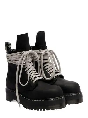 Rick Owens X Dr. Martens Quad Platform Leather Boots - Black