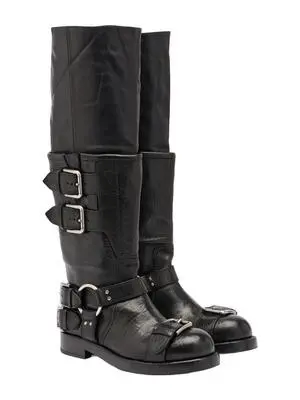 Dolce & Gabbana Leather Knee-high Boots - Black