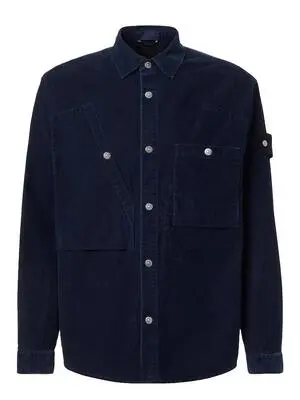 Stone Island Compass Cotton-blend Corduroy Overshirt - Blue