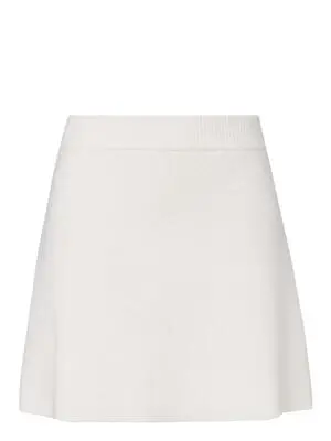 LISA YANG Clare High-Rise Cashmere Miniskirt White