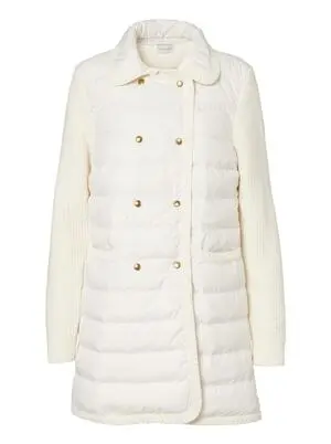 Moncler Down-paneled Wool And Cashmere Cardigan - White