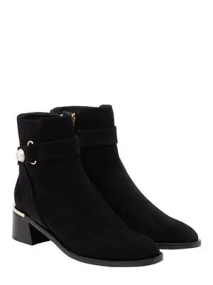 JIMMY CHOO Noor 45 Suede Ankle Boots - Black