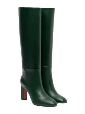 AQUAZZURA Sellier 85 Leather Knee-high Boots - Green