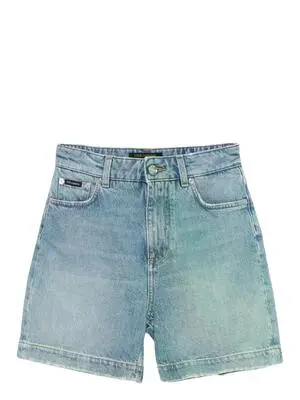 Dolce & Gabbana Logo-plaque Denim Shorts - Blue