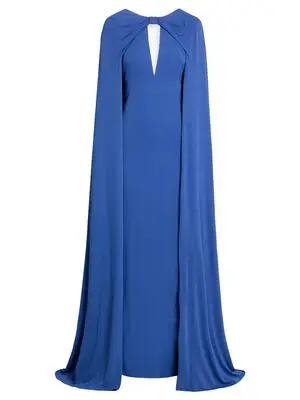 Monique Lhuillier Cape-effect Crepe Gown - Royal Blue