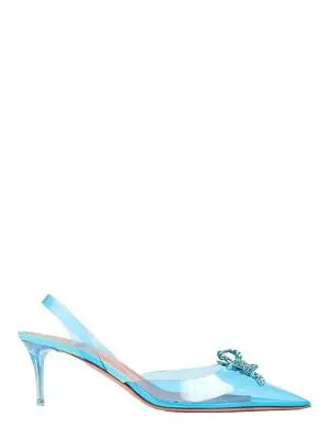 Amina Muaddi Rosie Crystal-embellished Slingback Pumps - Turquoise
