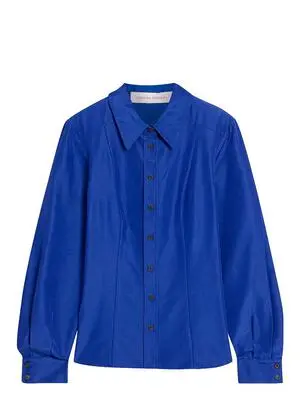 Carolina Herrera Cotton-blend Faille Shirt - Royal Blue