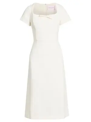 Carolina Herrera Bow-detailed Crepe Midi Dress - Ivory