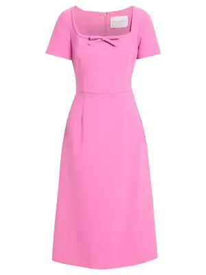 Carolina Herrera Bow-detailed Crepe Midi Dress - Pink