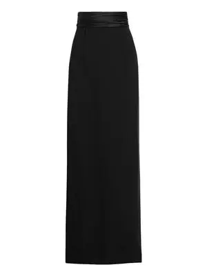 Carolina Herrera Grain De Poudre Wool-blend Maxi Skirt - Black