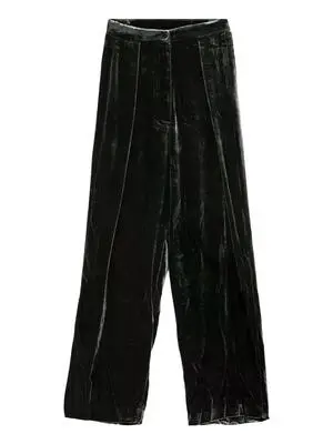 Raquel Diniz Pleated Wide Leg Trousers - Black