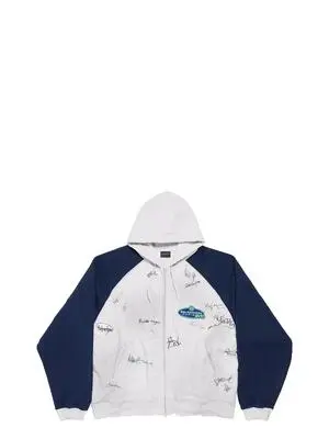 Balenciaga Raglan Oversized Zip-up Hoodie - White